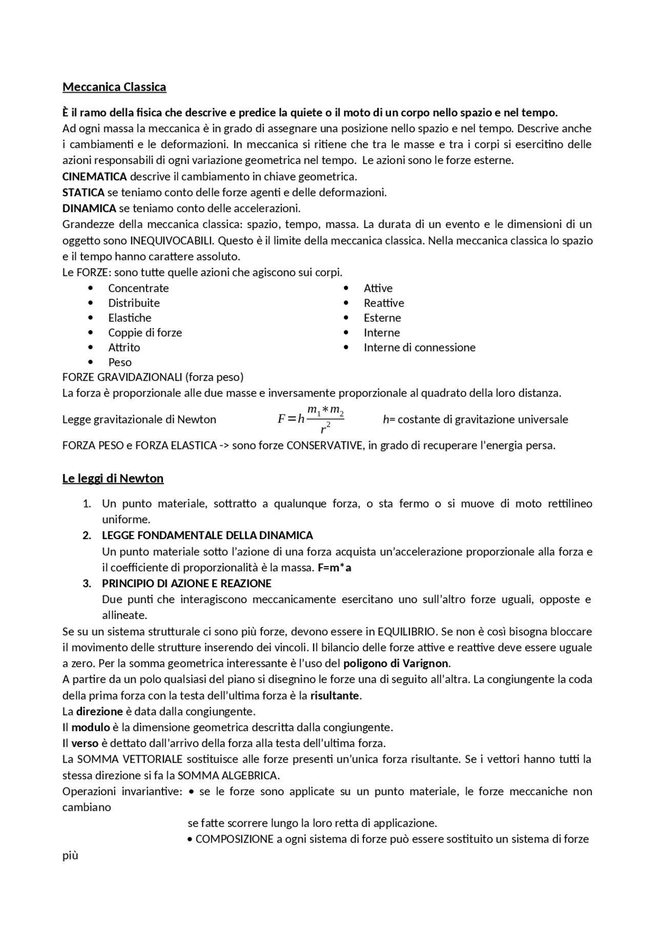 Teoria di Statica per l'orale - Docsity