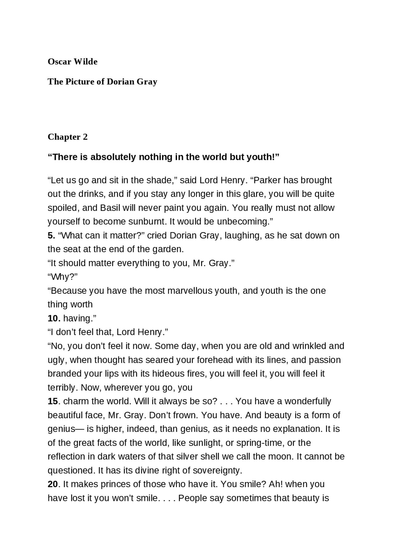 The Picture Of Dorian Gray Textual Analysis Docsity