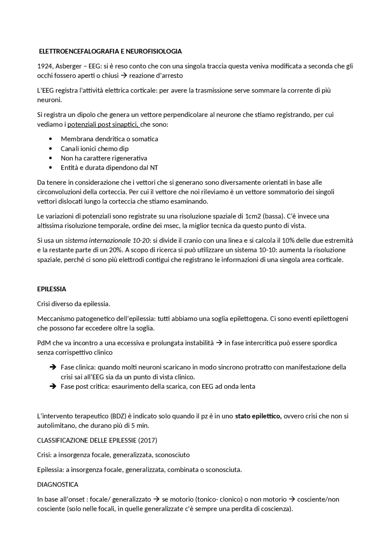 Appunti Neurologia Unige Docsity