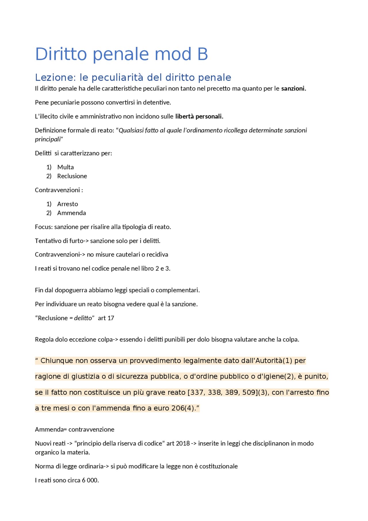 Diritto Penale Mod B Unimib Lezioni Carlo Ruga Riva Docsity
