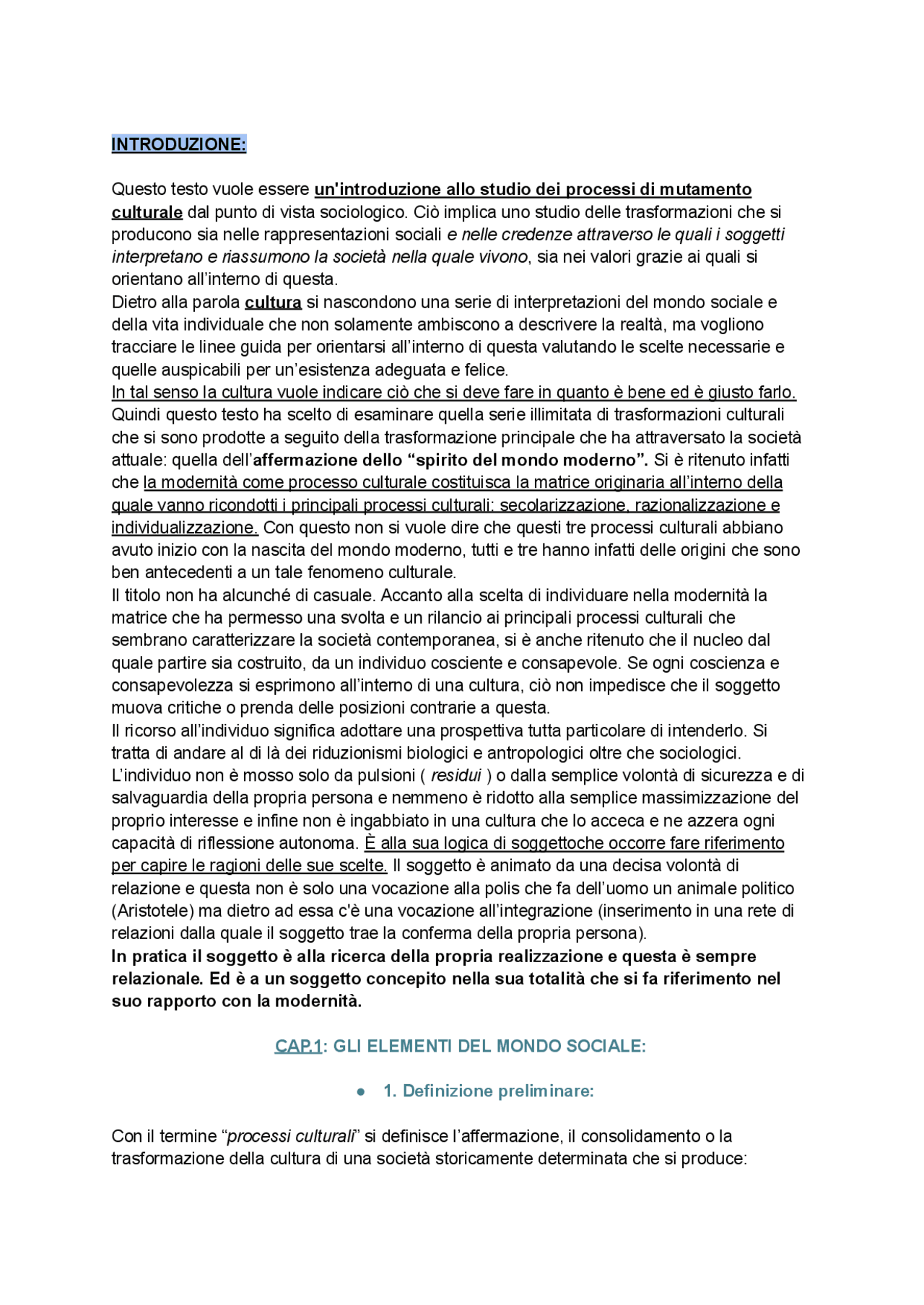 Modernità E Individuo Appunti Docsity