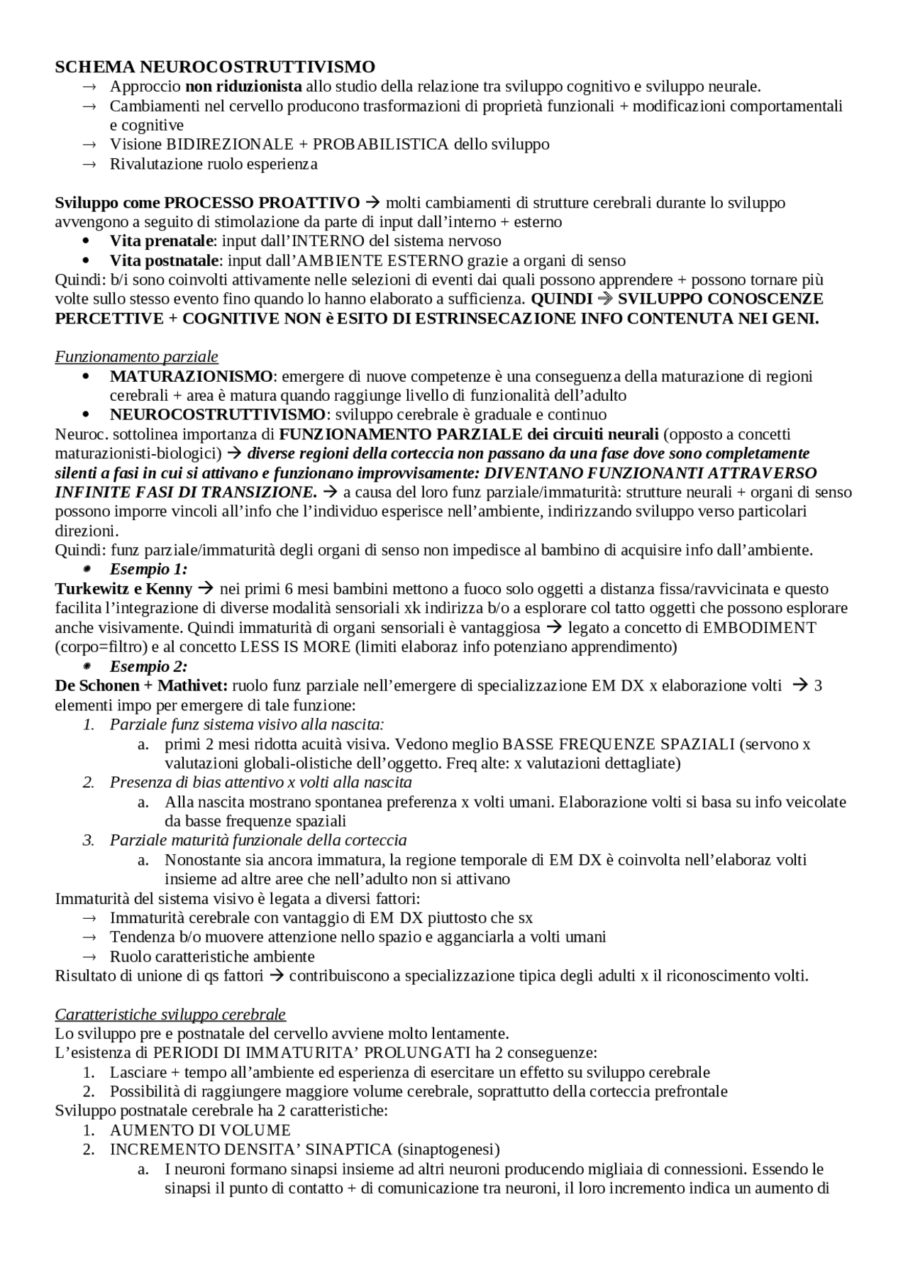 Schemi Origini E Sviluppo Della Mente Umana Docsity