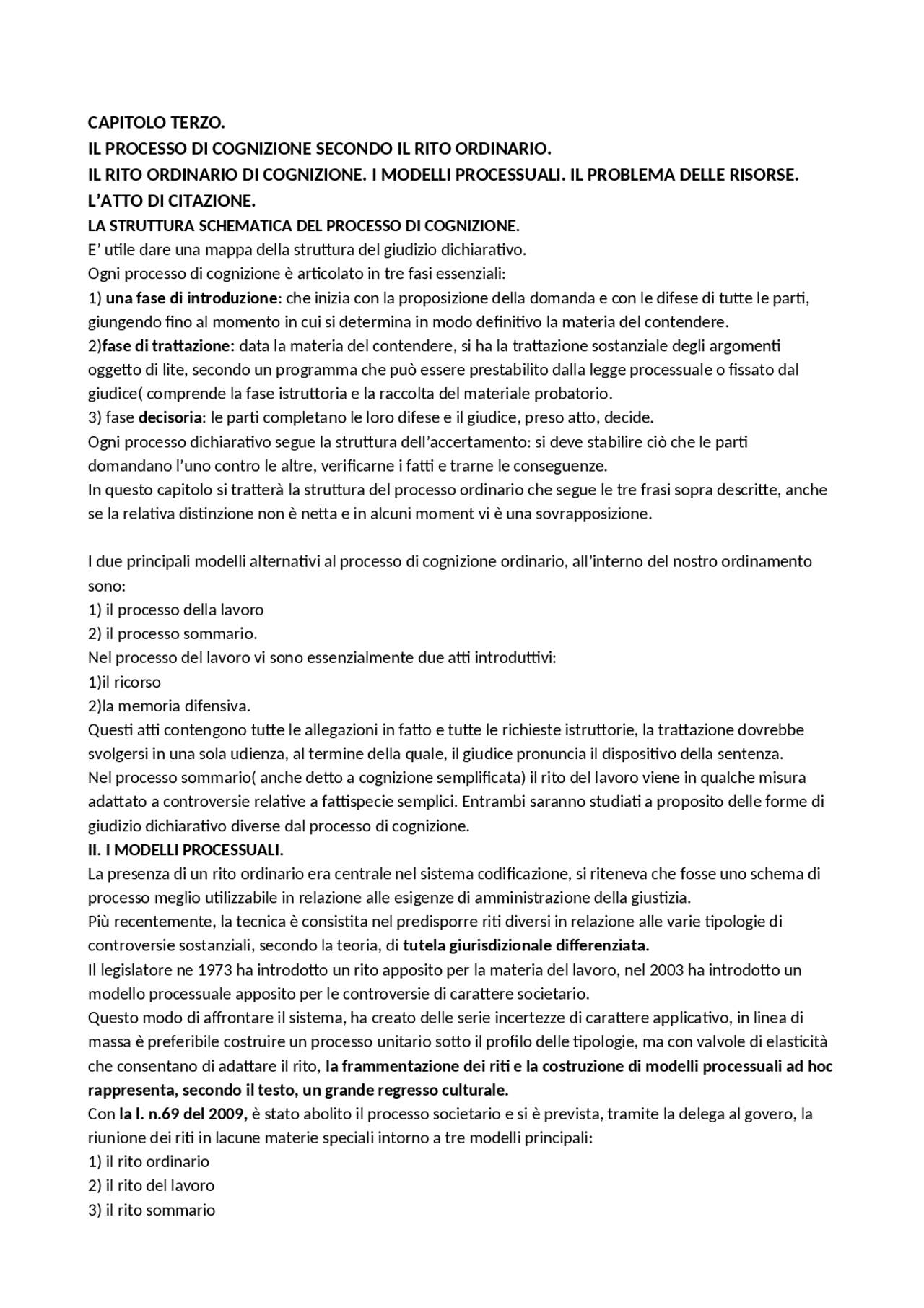 Processo Di Cognizione Docsity