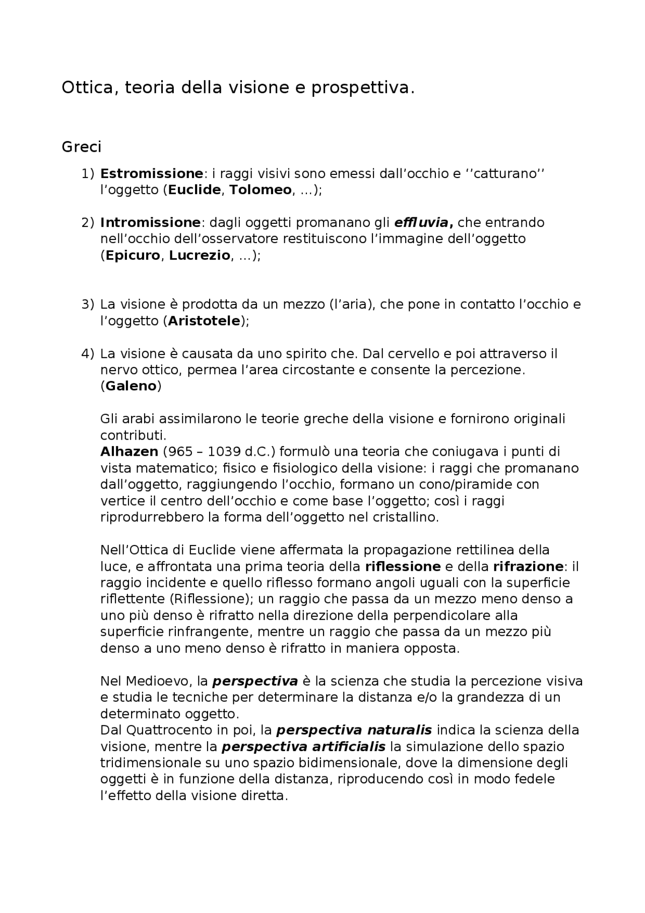 Ottica e teoria della visione - Docsity