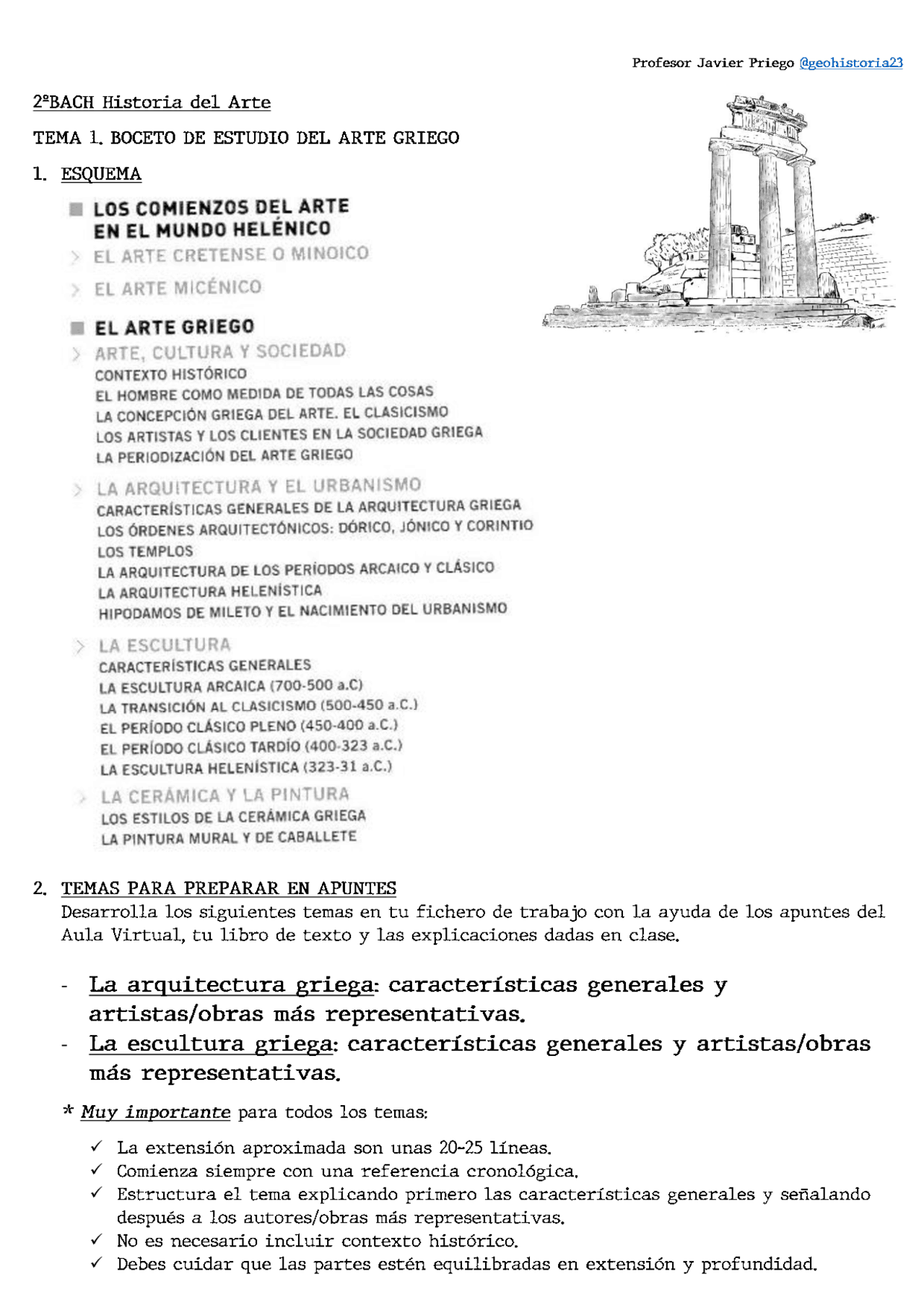 Arte griego guía de estudio - Docsity