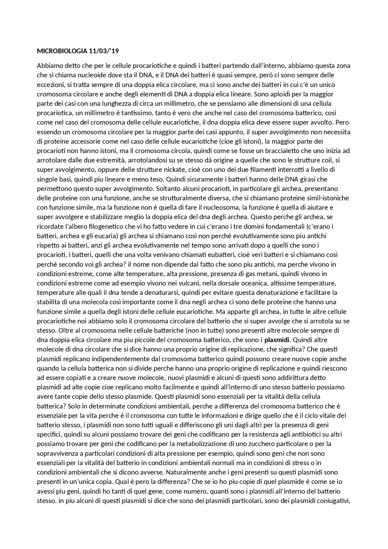 Cellule procariotiche, i batteri | Dispense di Microbiologia | Docsity