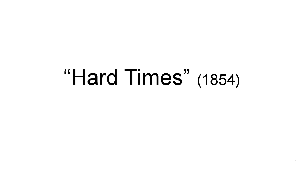 Hard Times Charles Dickens Docsity
