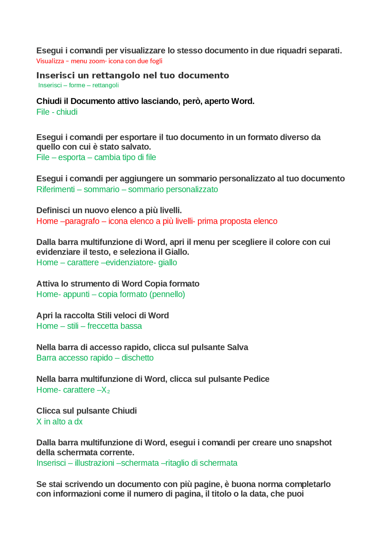 Eipass Elaborazione Testi Esercizi Di Elementi Di Informatica Docsity