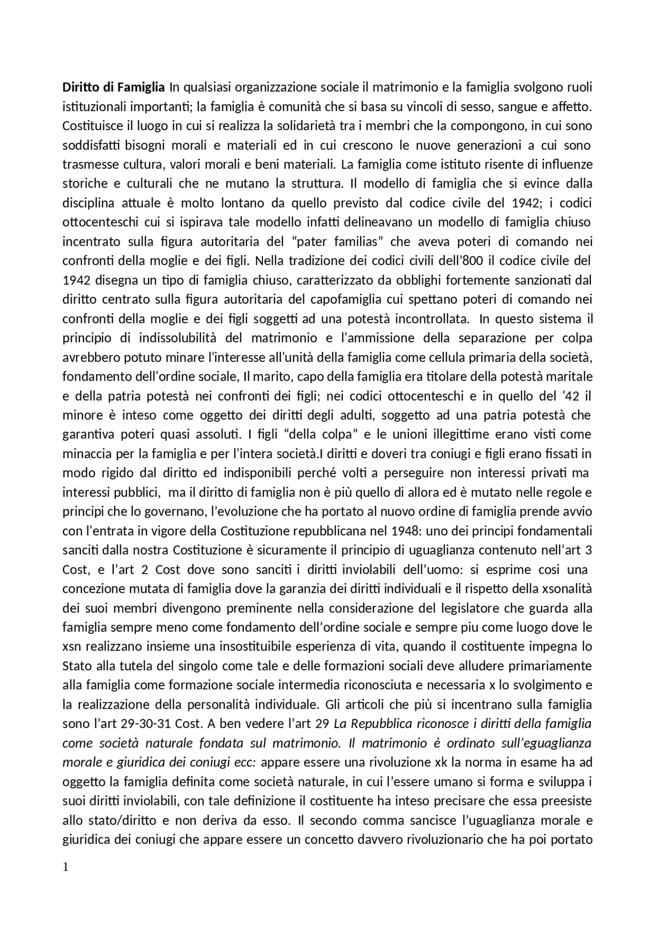 Diritto Di Famiglia E Minorile Docsity