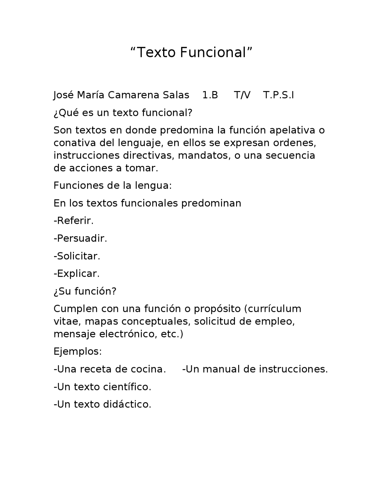 Texto funcional español - Docsity