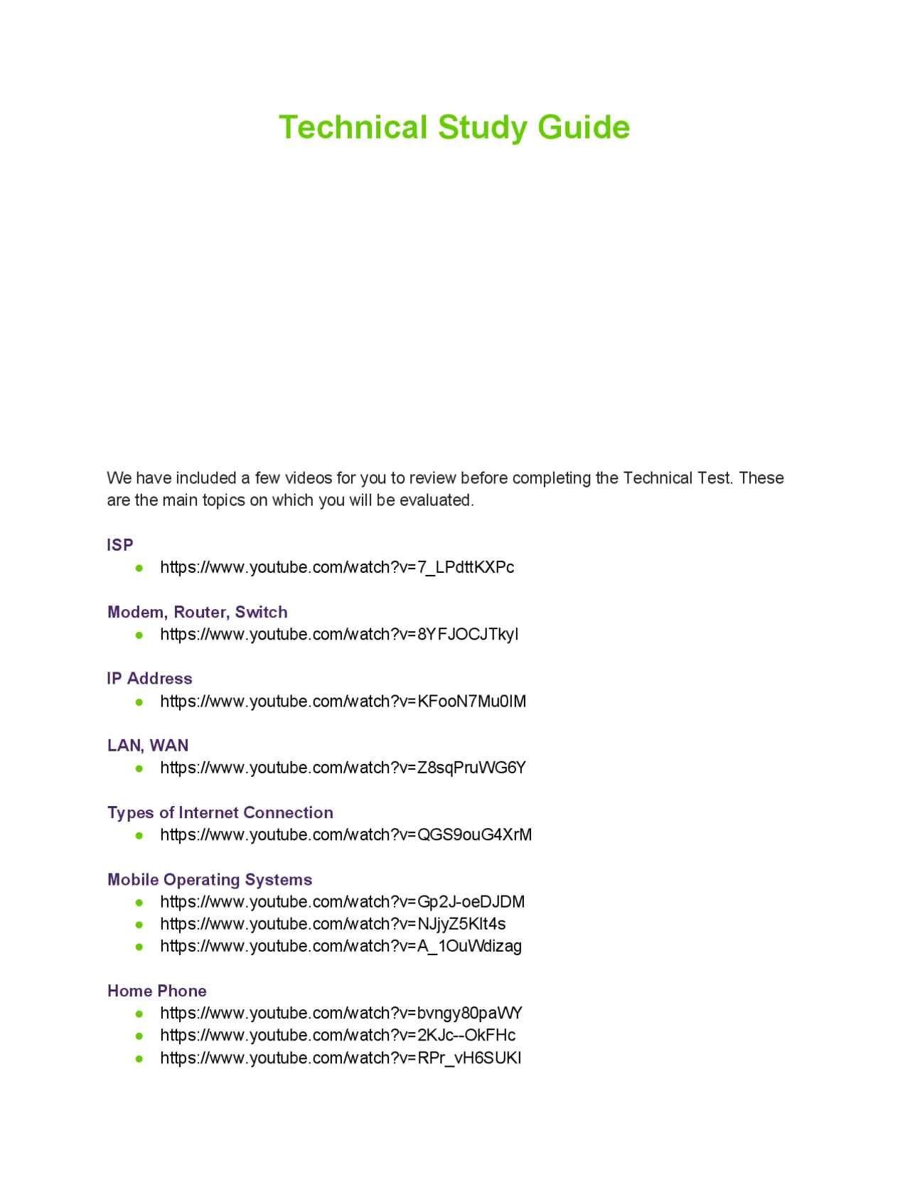 Comwave tech support study guide - Docsity
