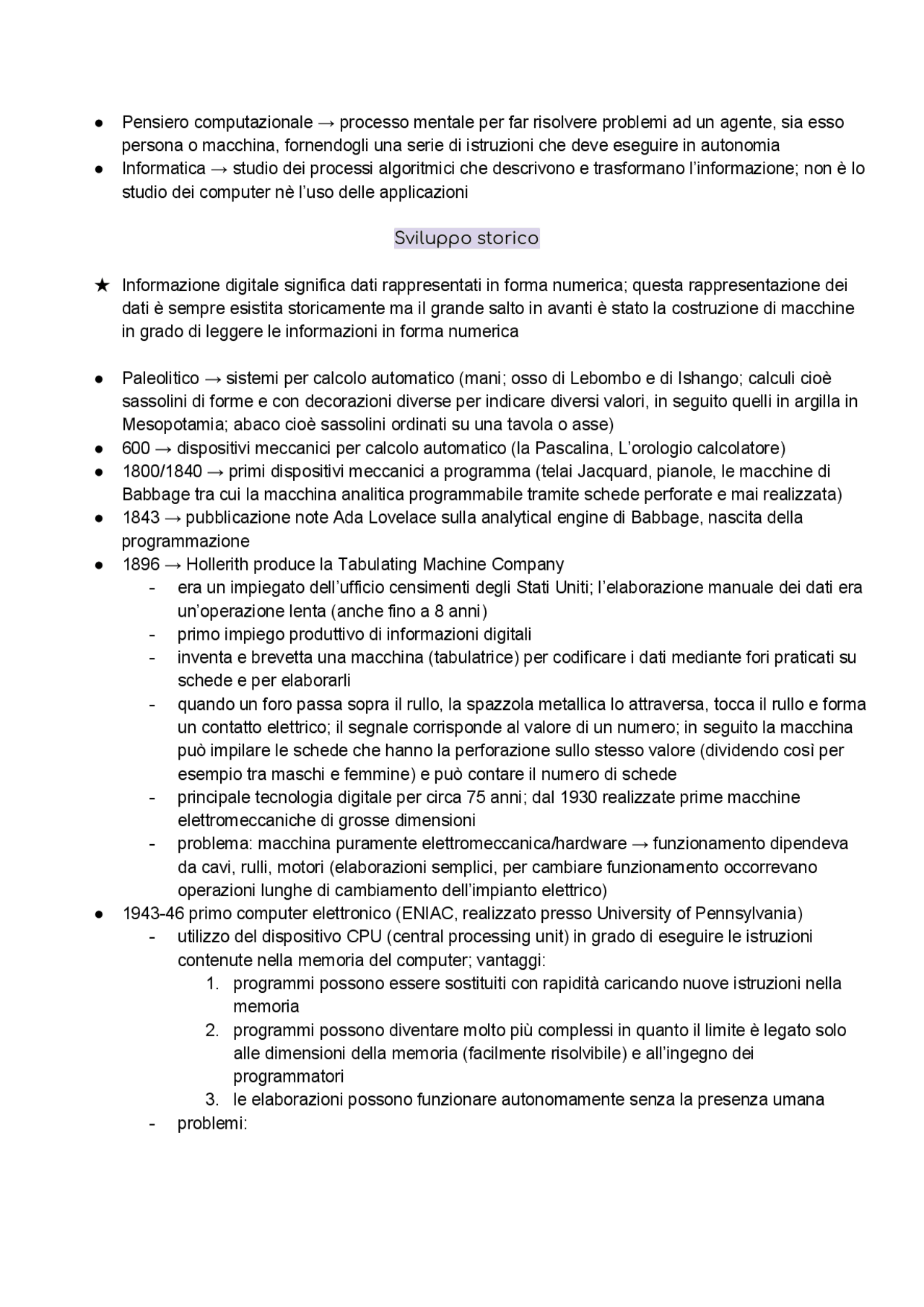 Informatica Di Base Sintesi Docsity