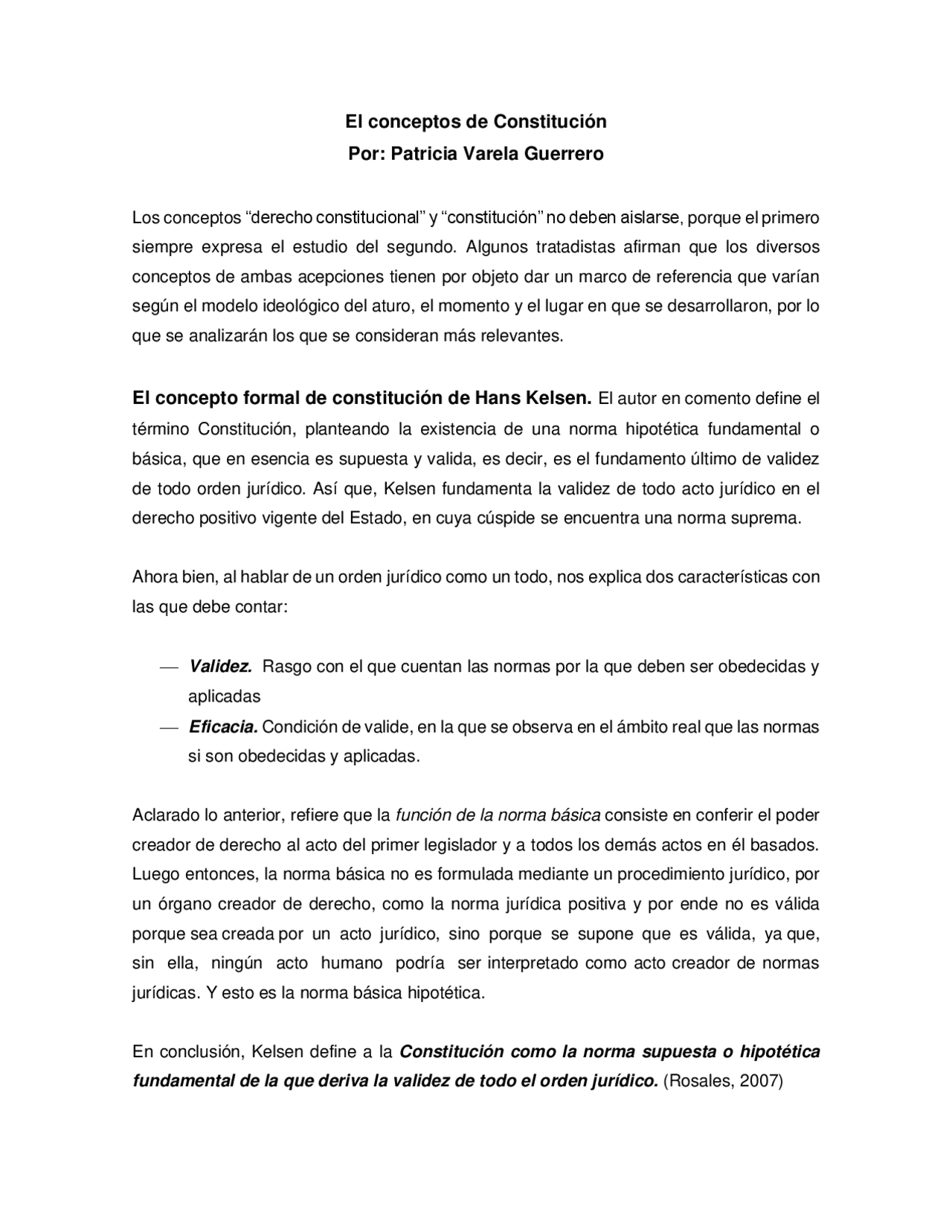 El concepto de constitución - Docsity