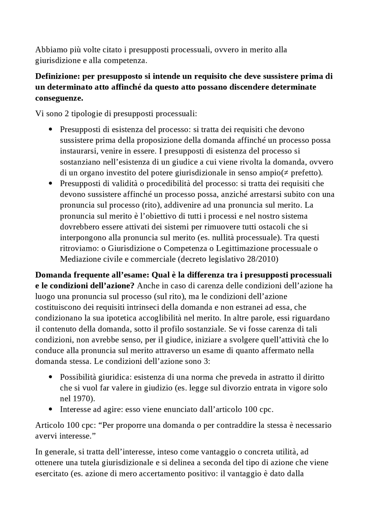 Diritto Processuale Civile Prima Parte Docsity