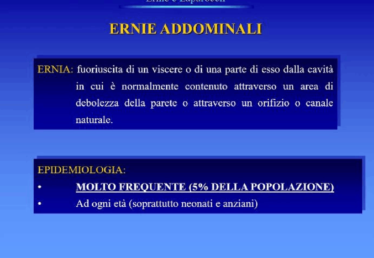 Ernie varie chirurgia - Docsity