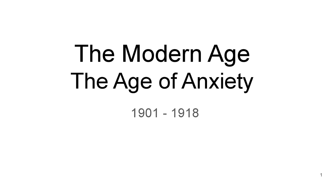 The Modern Age Culture Docsity