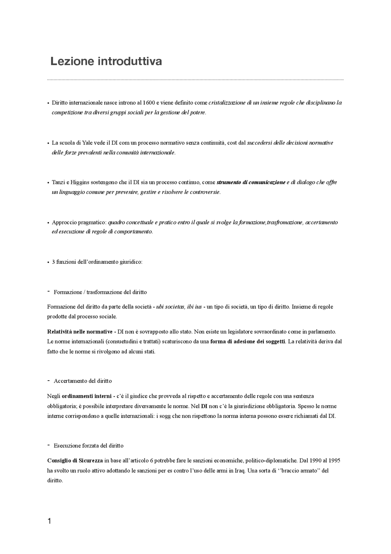 Appunti Di Diritto Internazionale Di Attila Tanzi Docsity