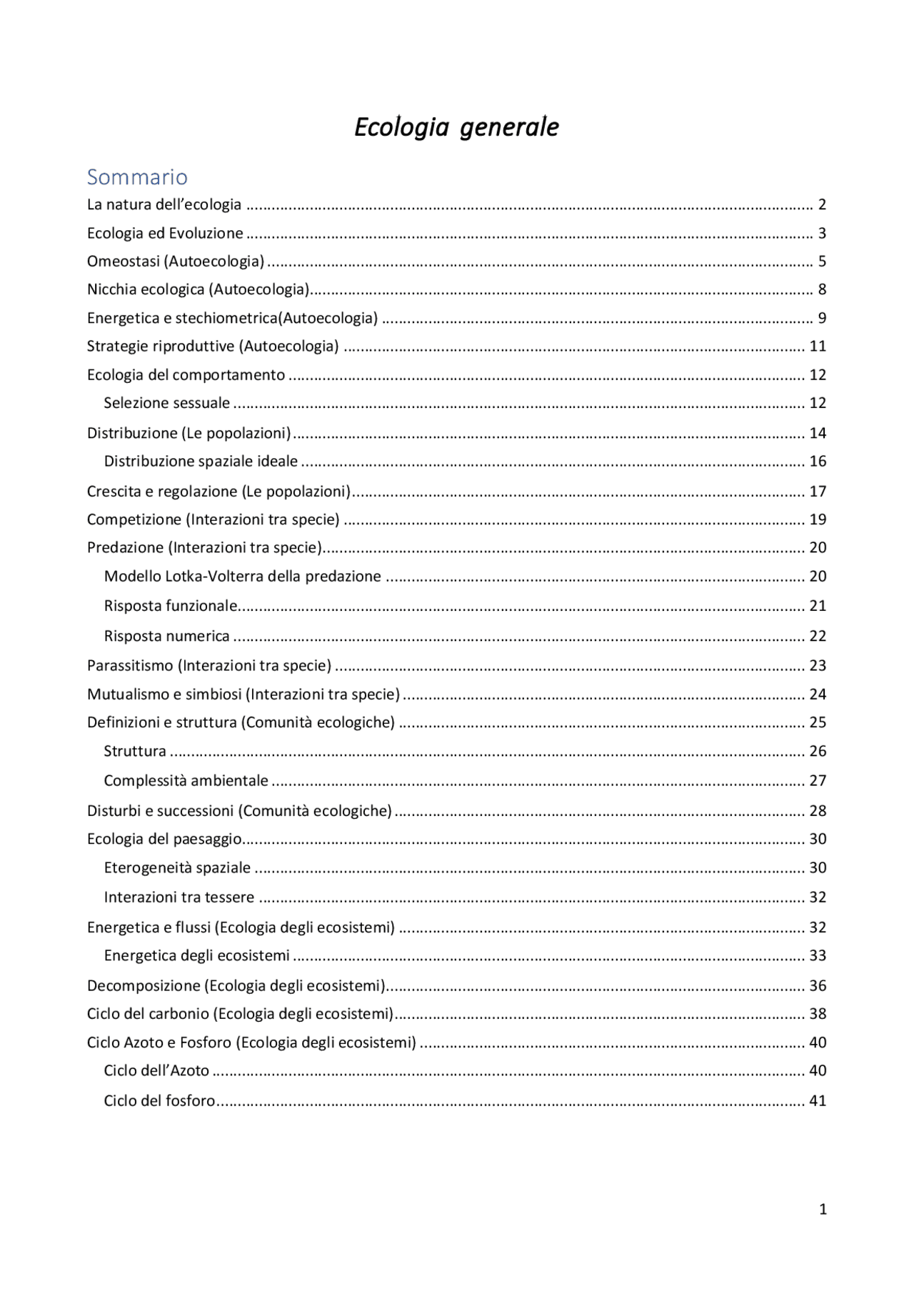 Appunti Di Ecologia Generale Appunti Di Ecologia Docsity