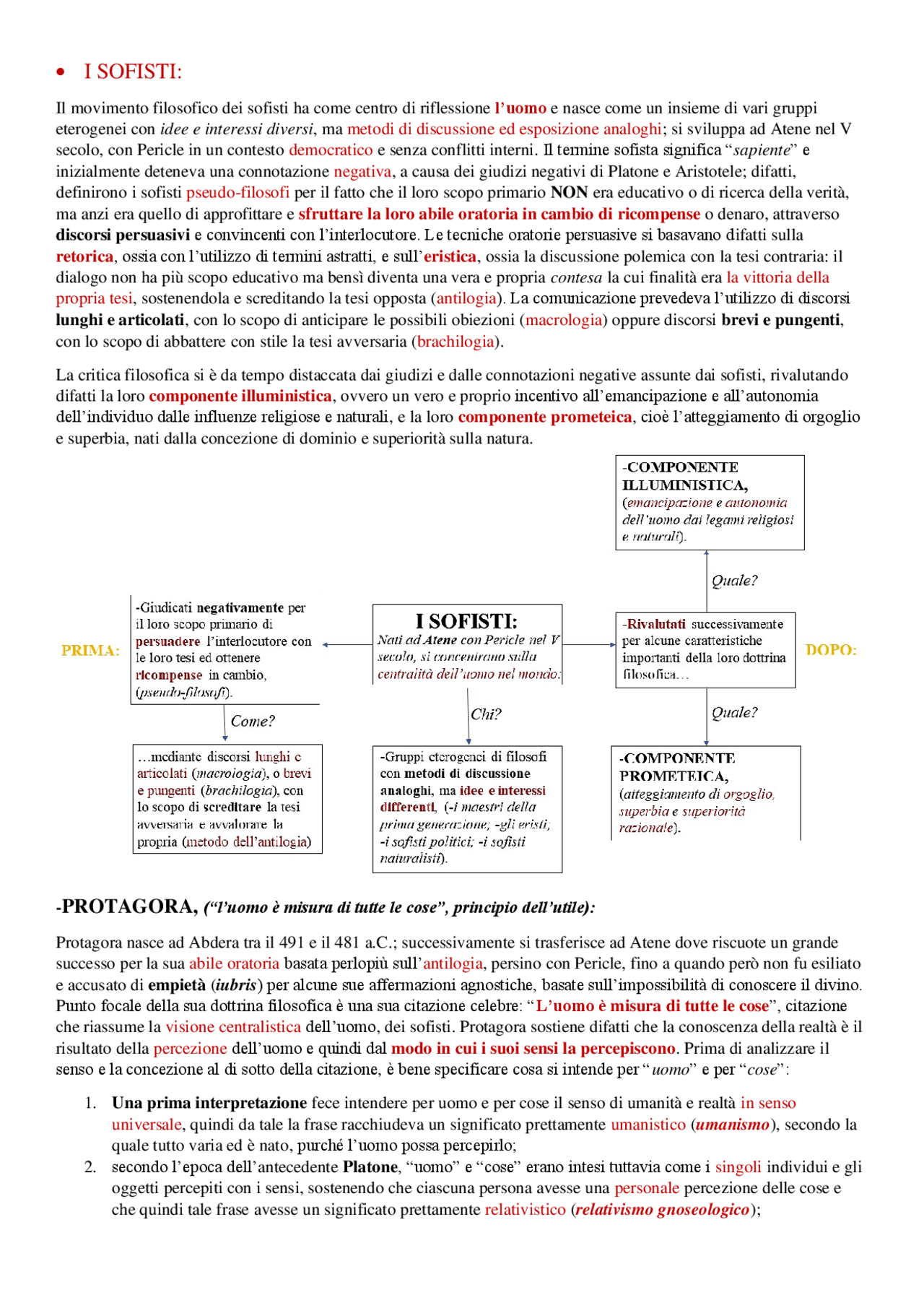 I Sofisti Generali Protagora E Gorgia Docsity