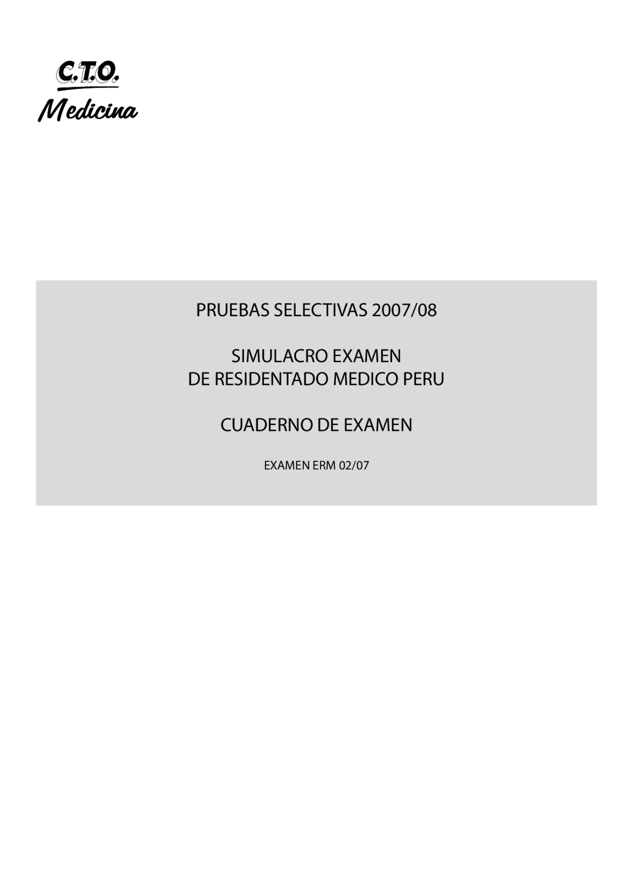 Banco de preguntas de ENAM | Exámenes de Medicina Interna | Docsity