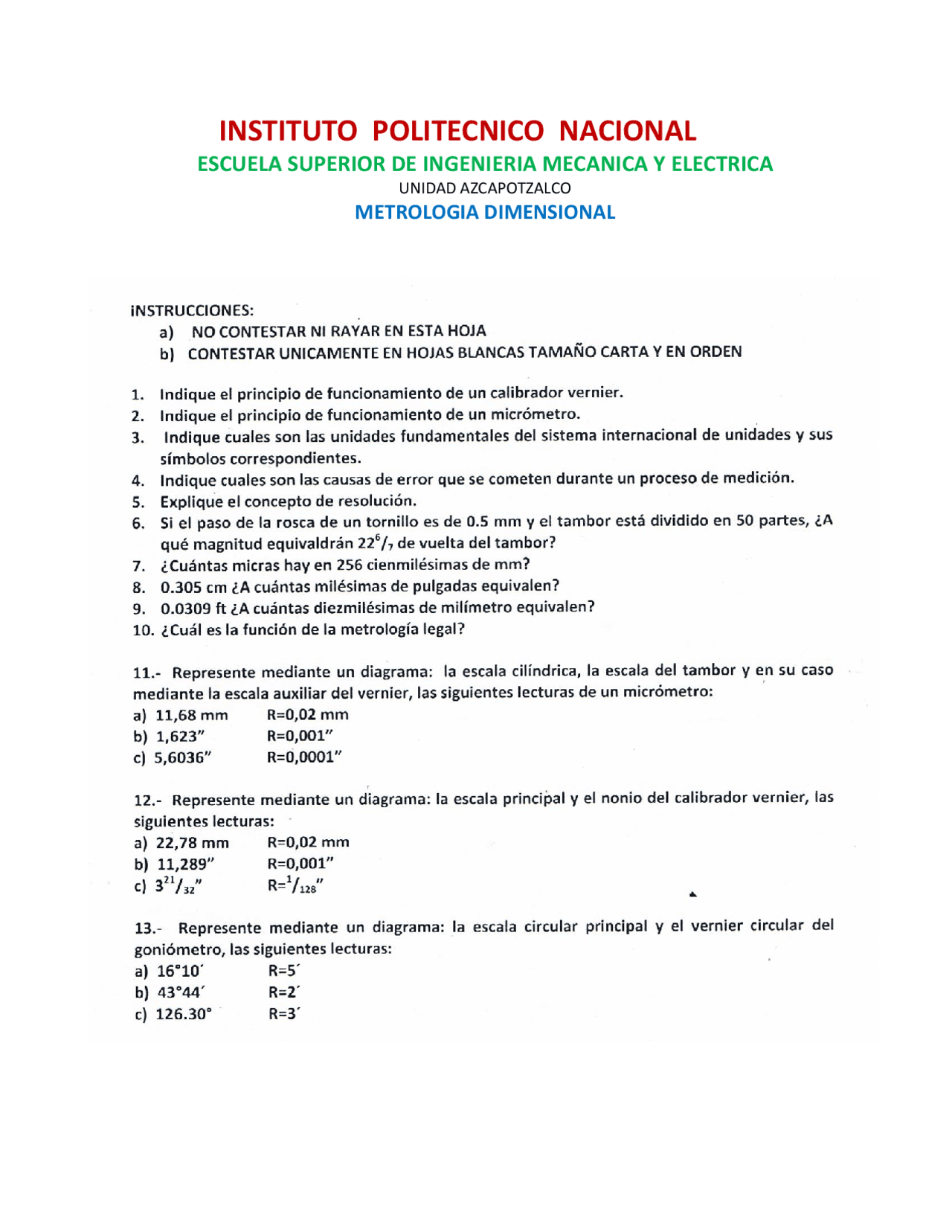 Metrologia Dimensional Apuntes De Metrología Docsity