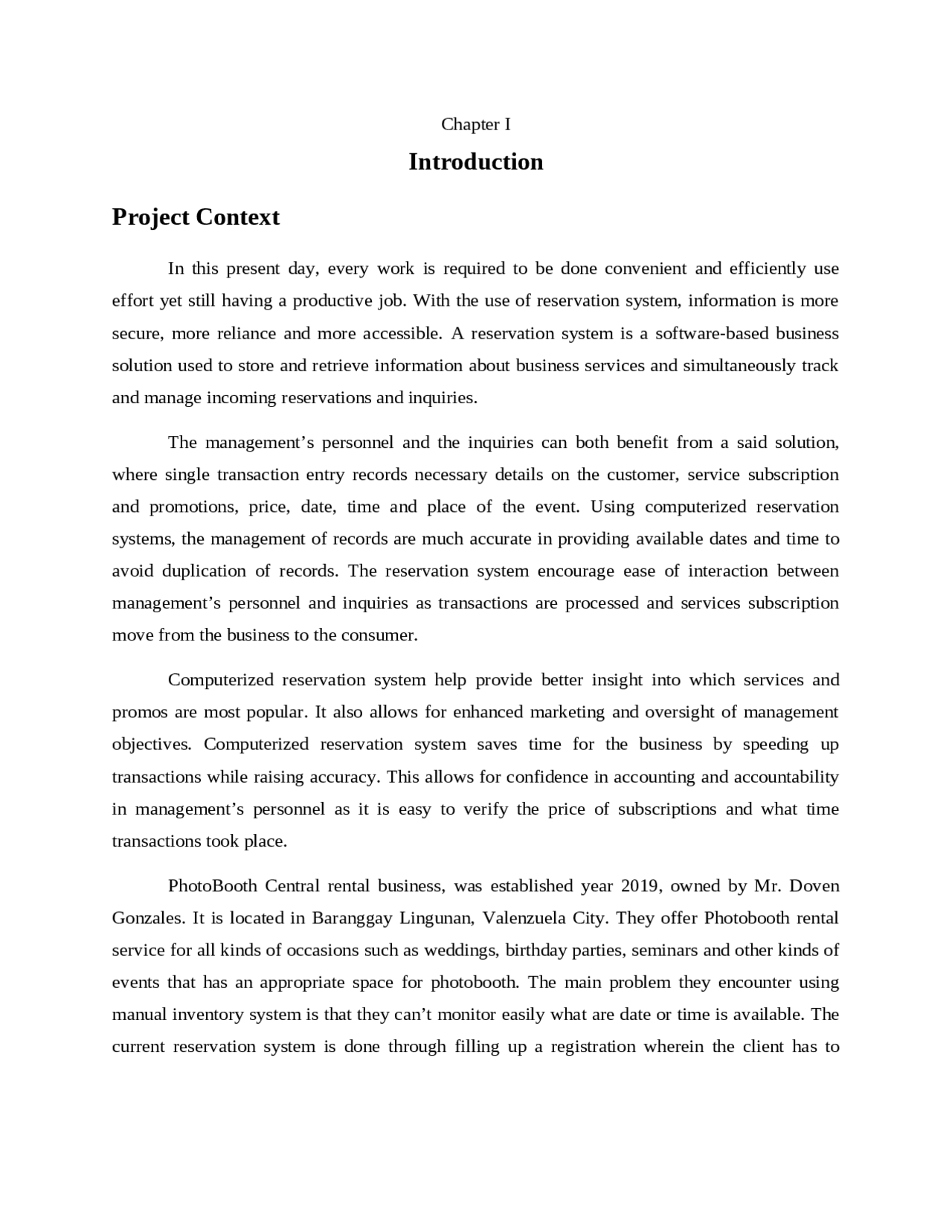 Introduction Project Context In this present day - Docsity