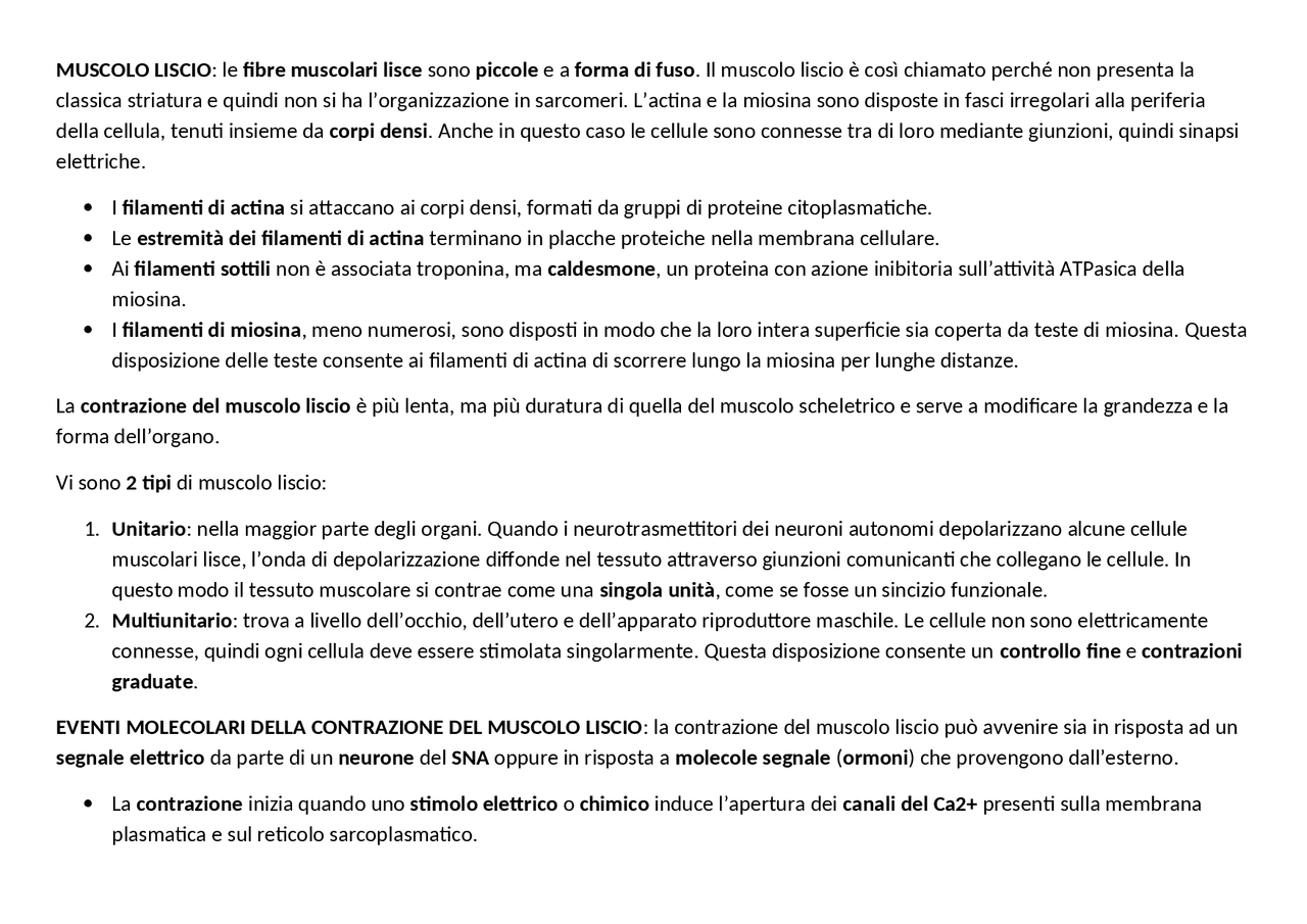 Appunti Fisiologia Umana Docsity