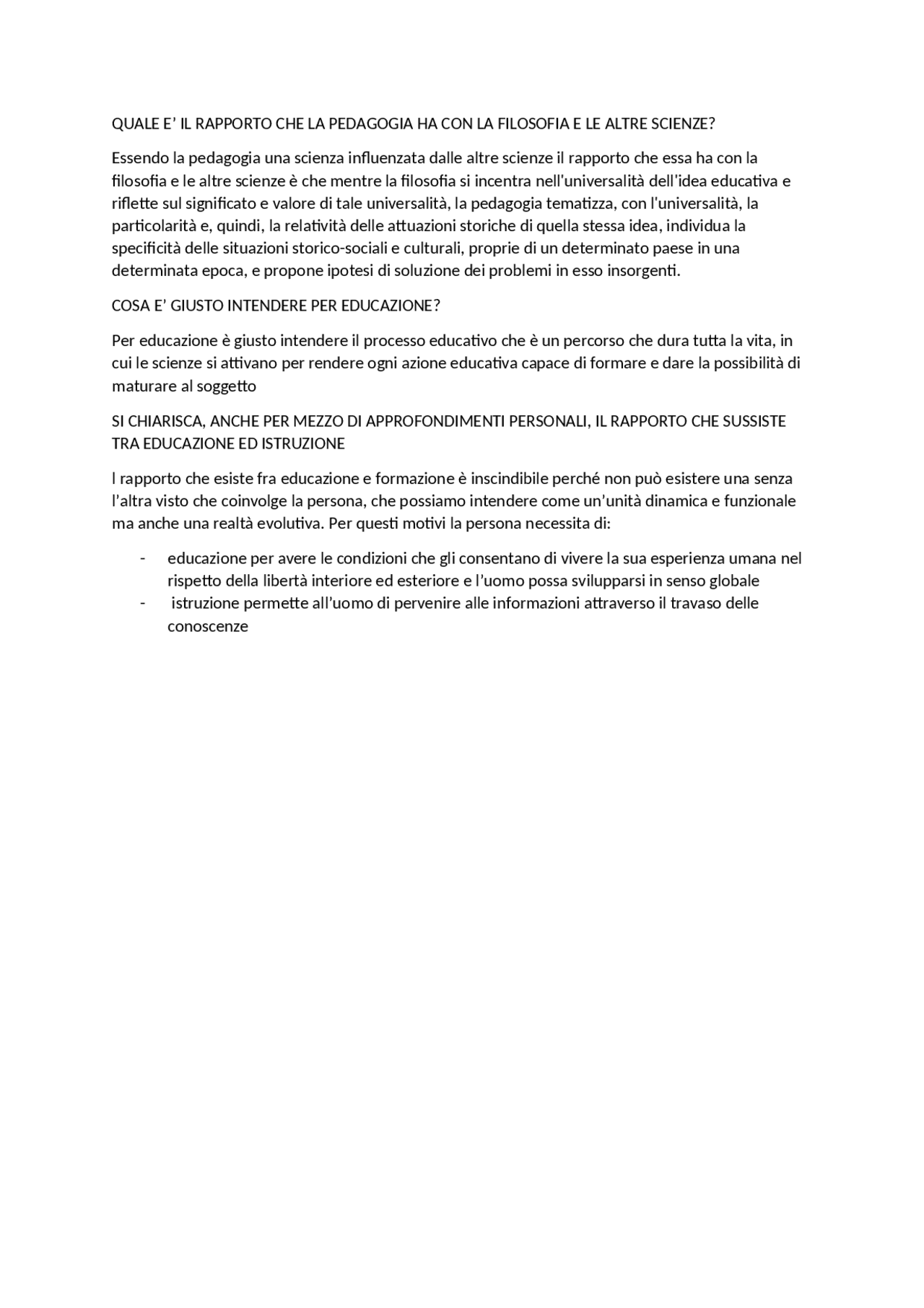 Test 1 Di Pedagogia Generale Docsity