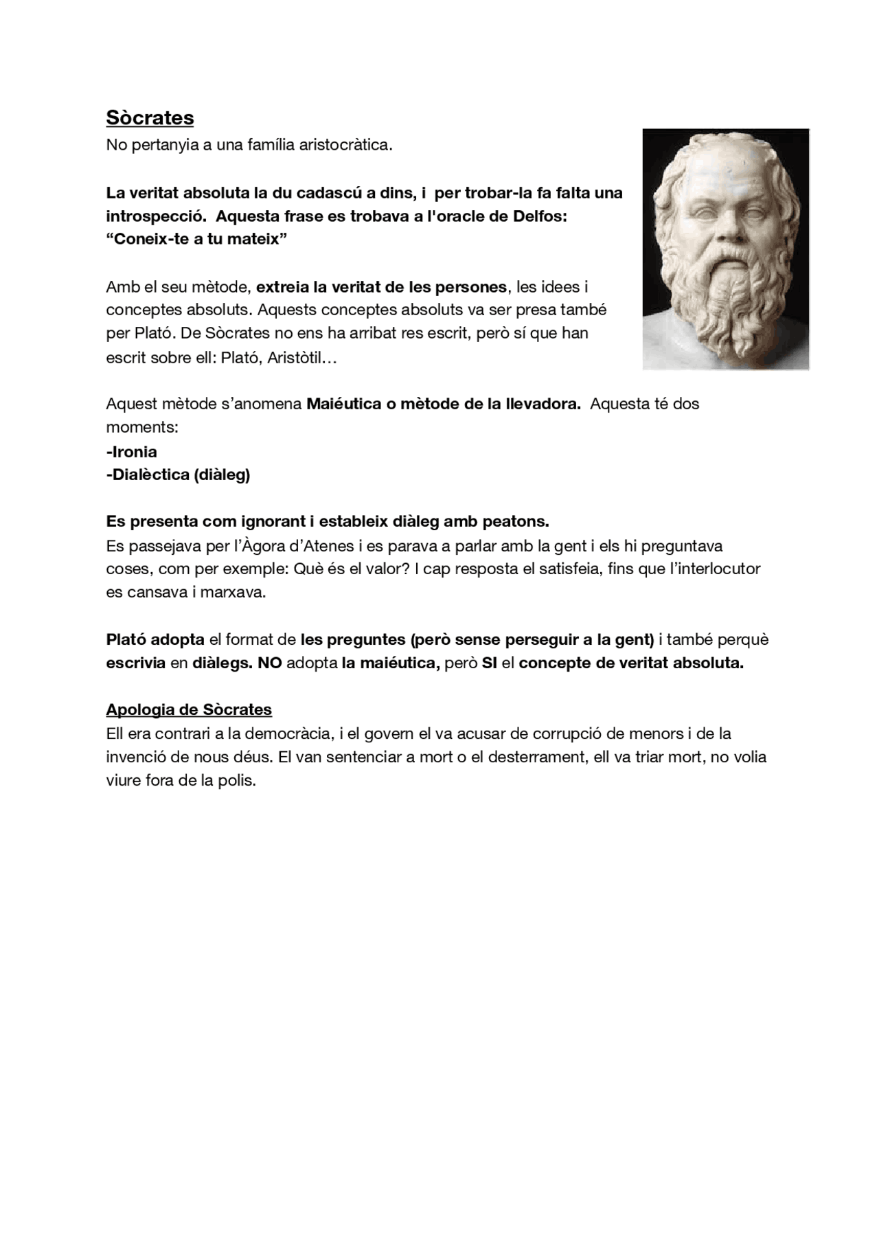 Sòcrates I El Seu Pensament Docsity