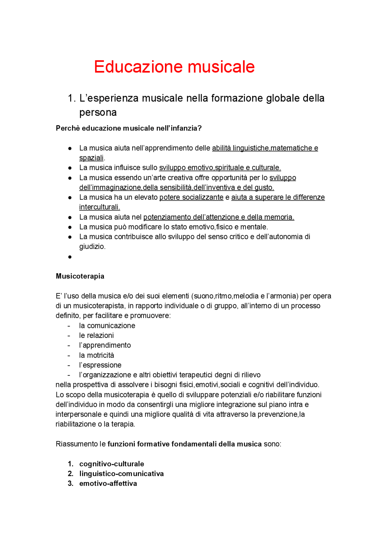Appunti Di Educazione Musicale Unimc Docsity