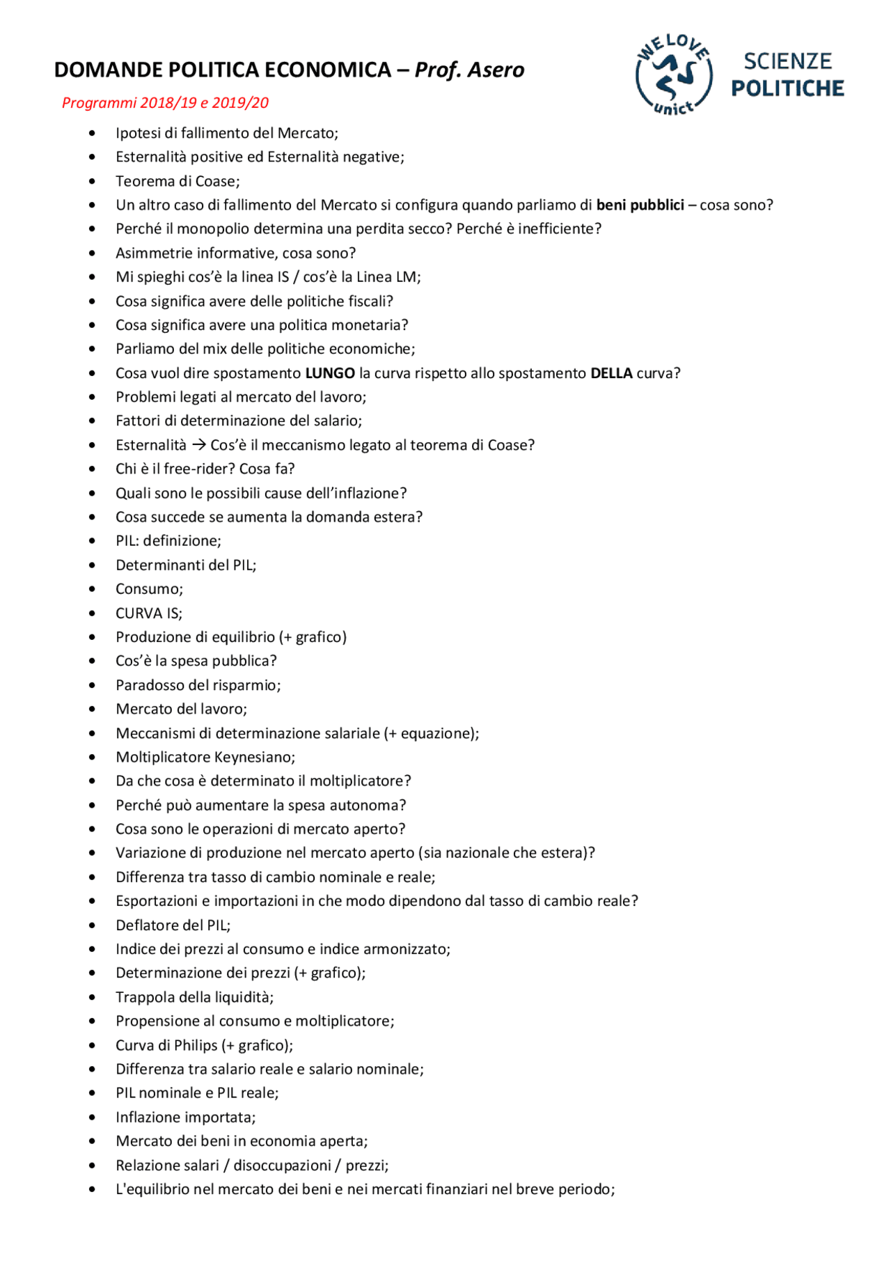 Domande Frequenti Macro Economia Docsity