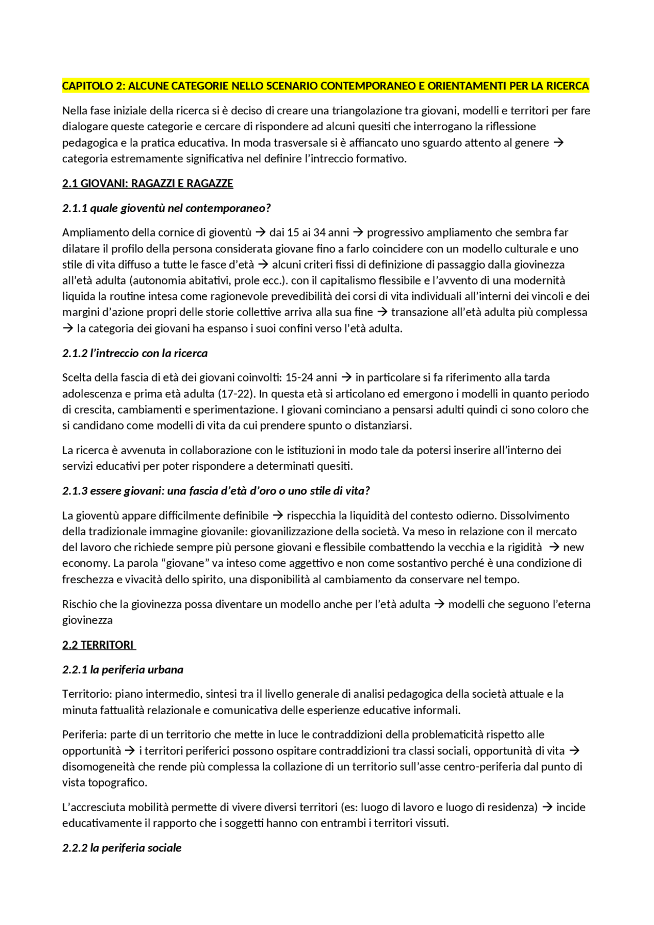 Giovani Modelli E Territori Docsity