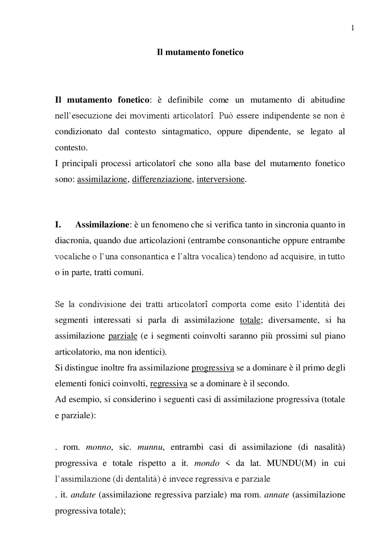 Appunti Glottologia Unimi Docsity