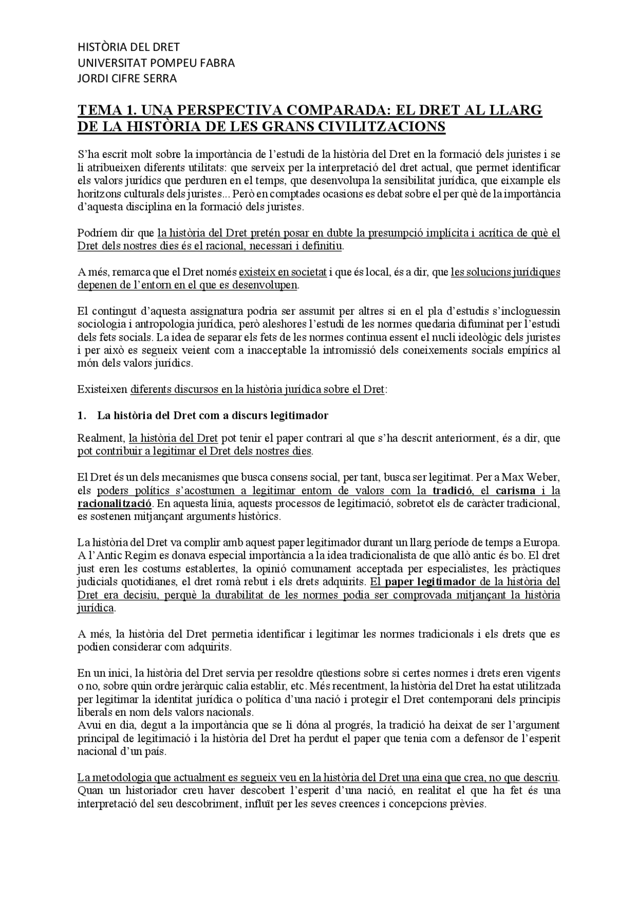 Historia Del Dret Universitat Upf Docsity