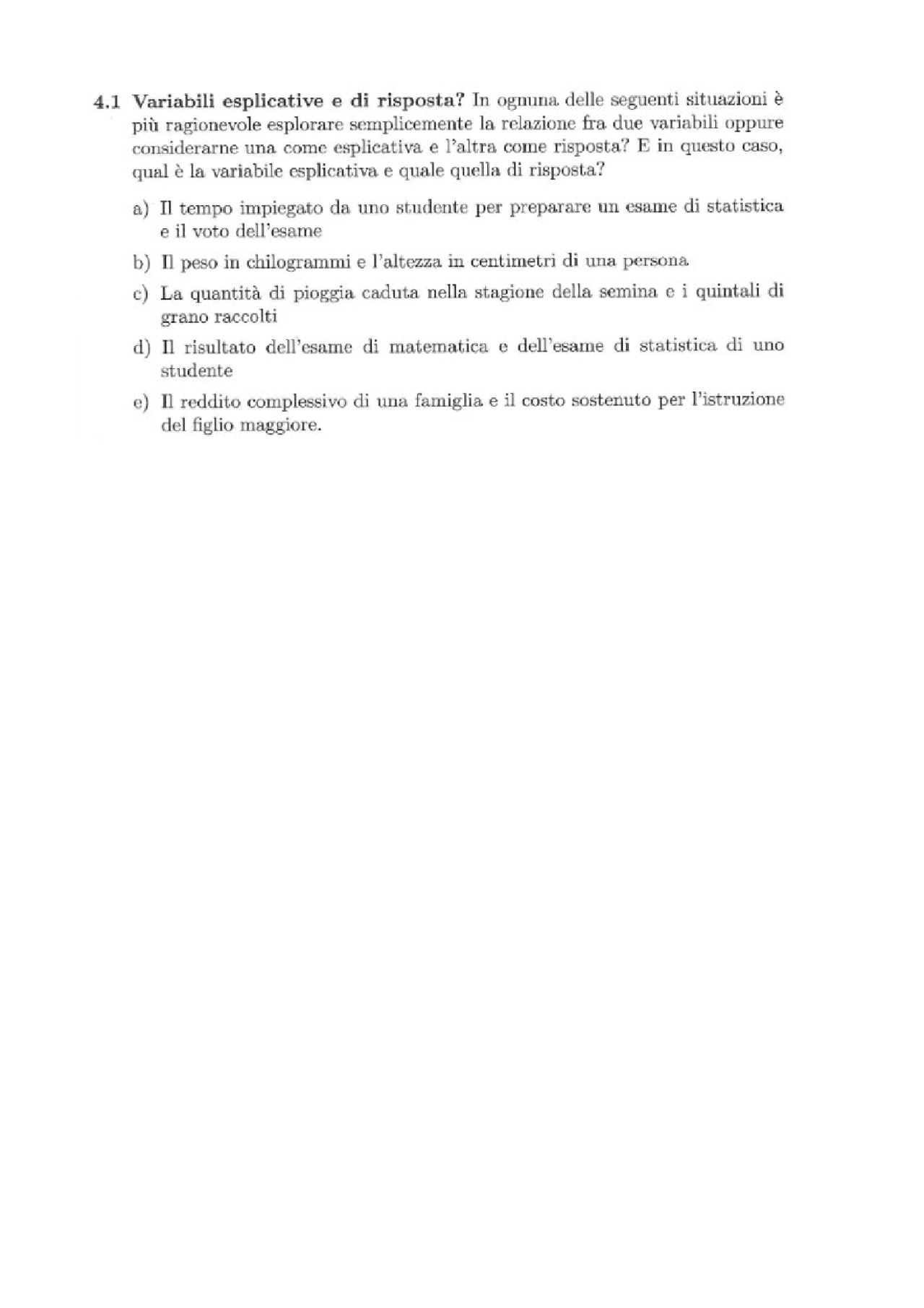 Esercizi Di Statistica Corso Informatica Foro Italico Docsity