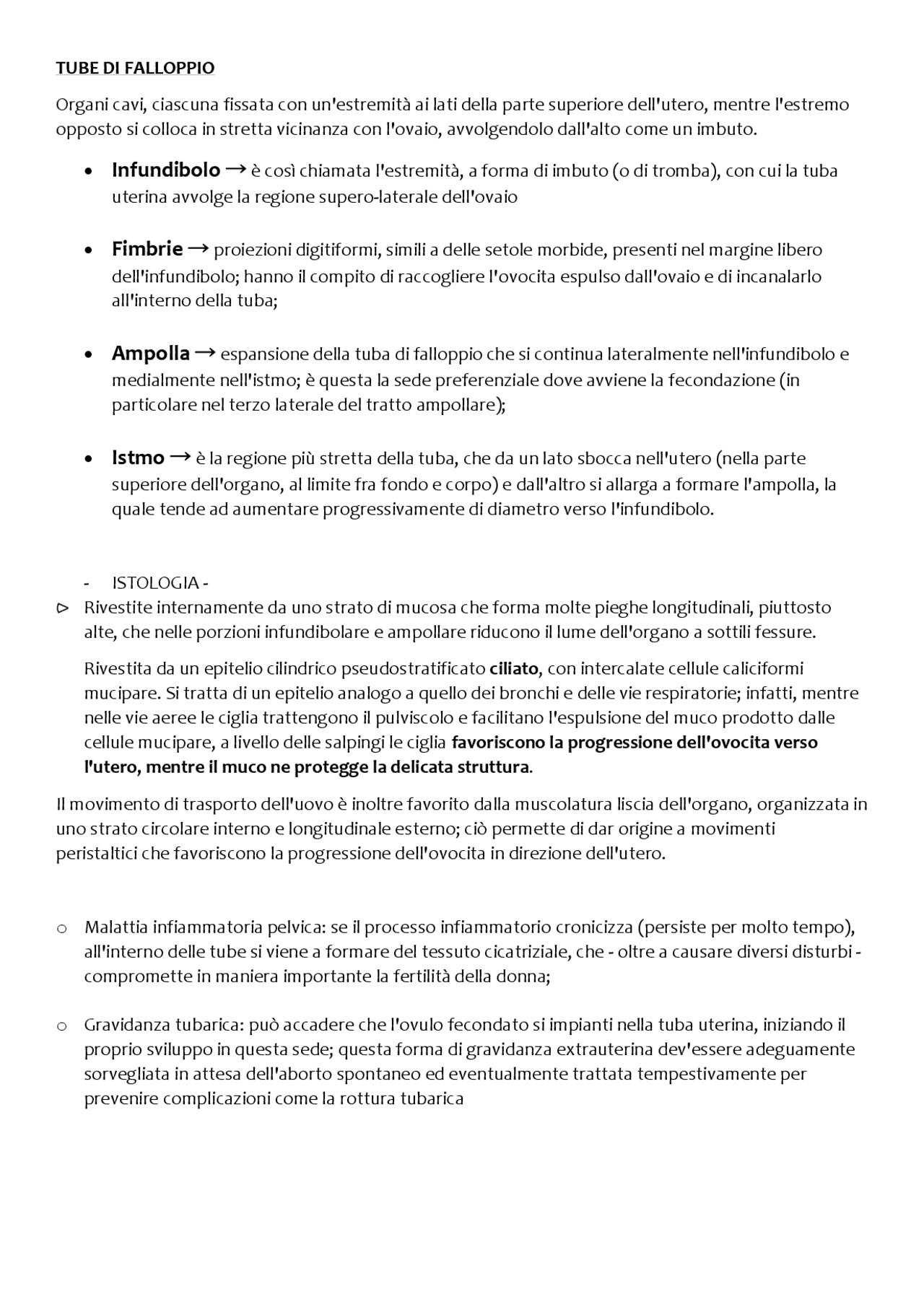 Anatomia Umana Tuba Uterina E Ovaio Docsity