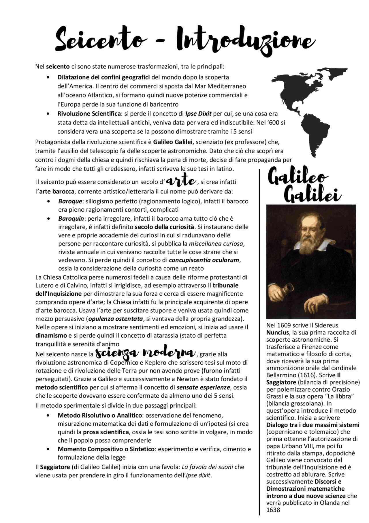Seicento Riassunto Docsity