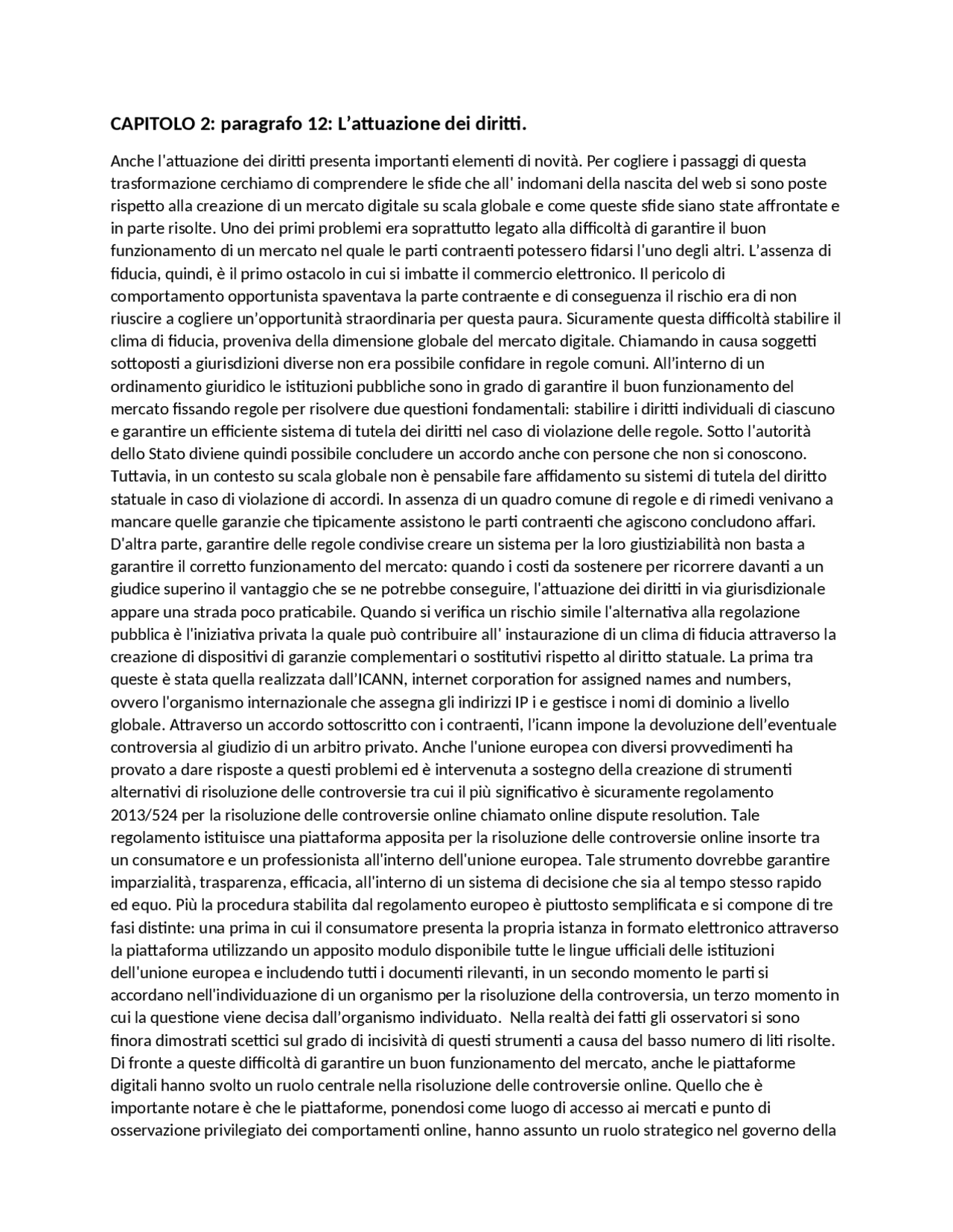 Riassunto Diritto Privato Nellera Digitale Docsity