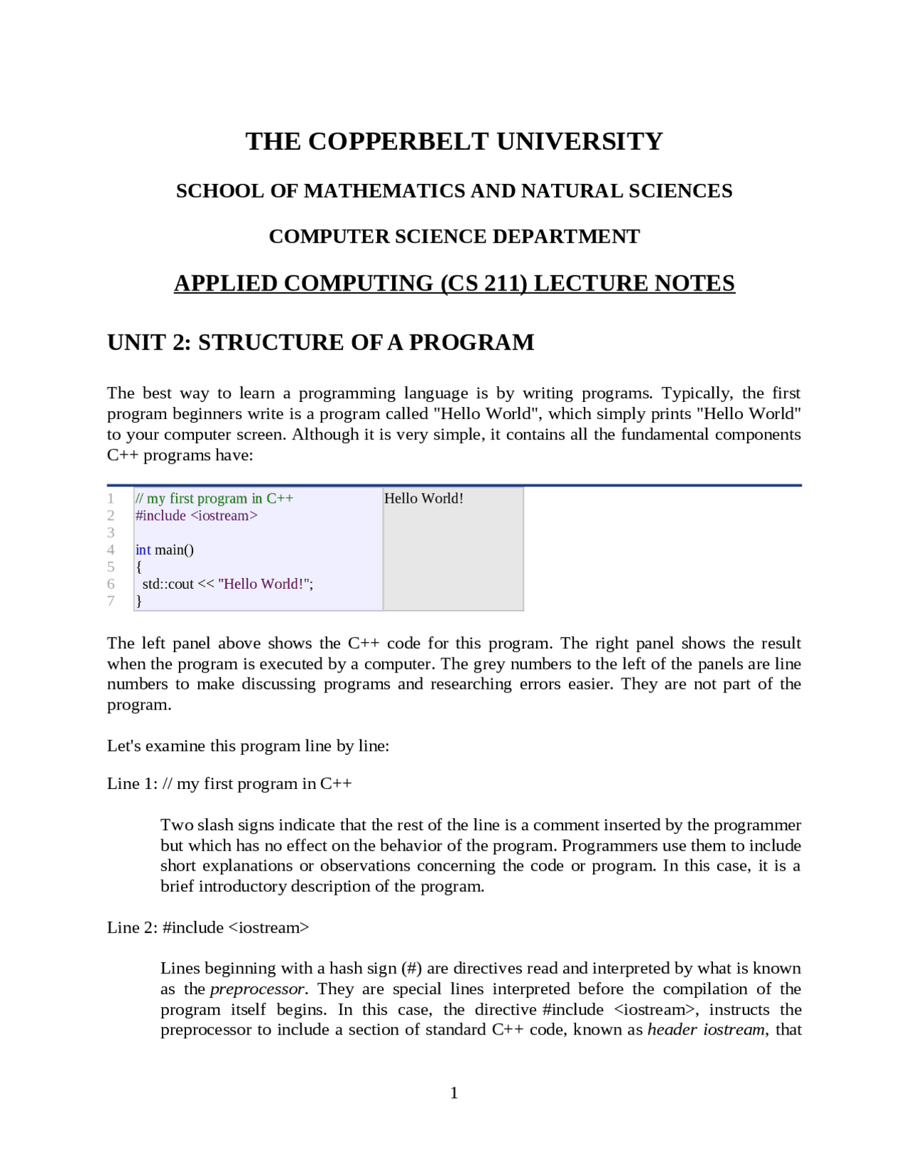 Programming Structure And Functions Of A Programe Docsity