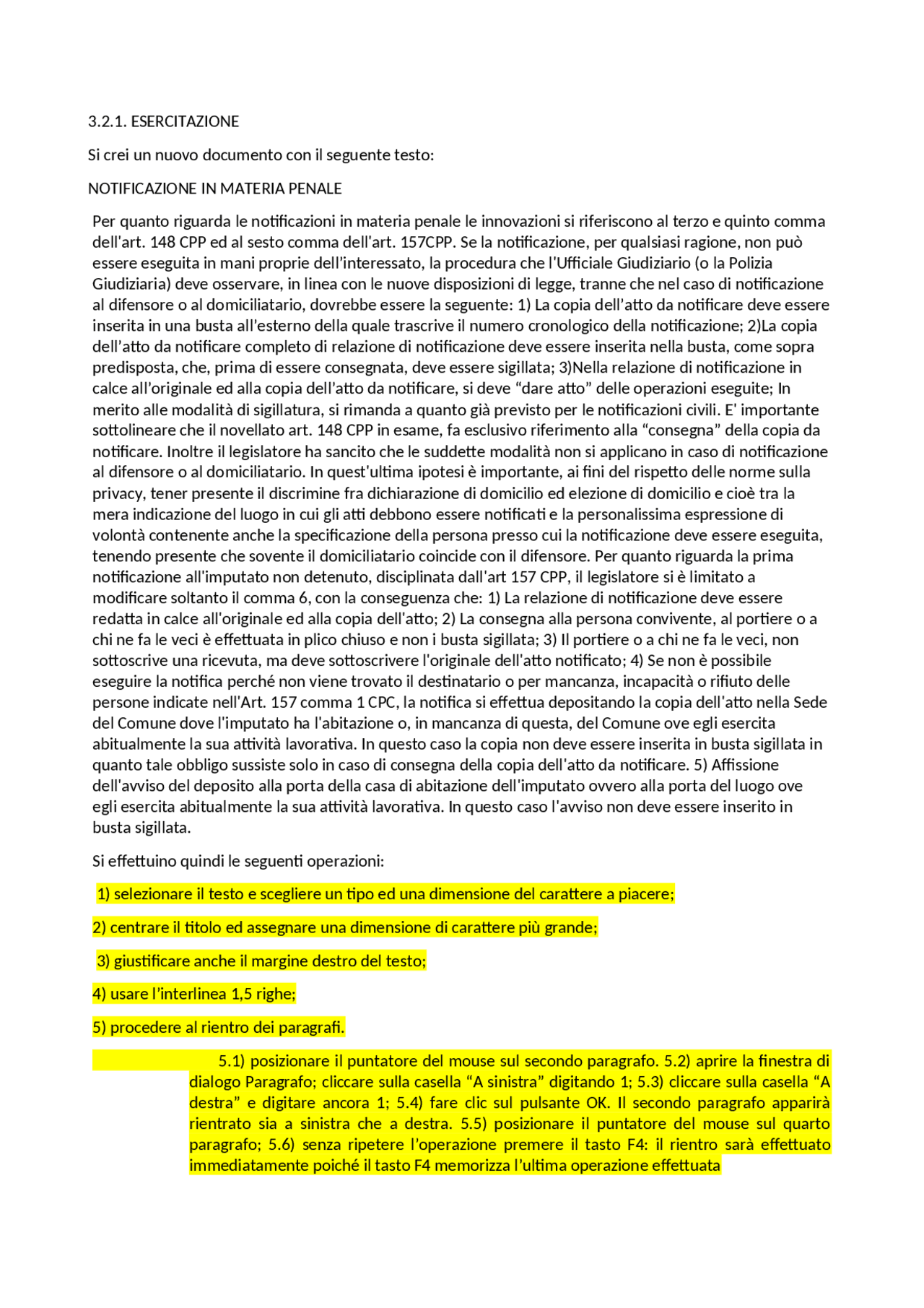 Esercizio Abilità Informatiche E Telematiche Docsity