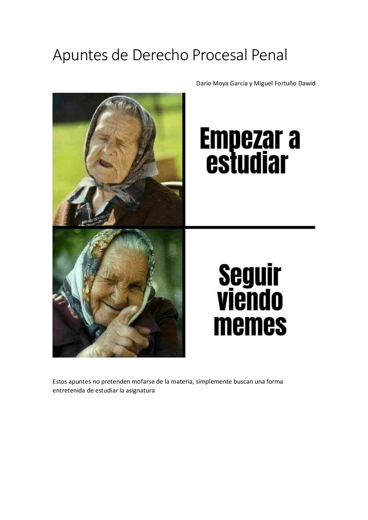 Apuntes de procesal penal con memes - Docsity