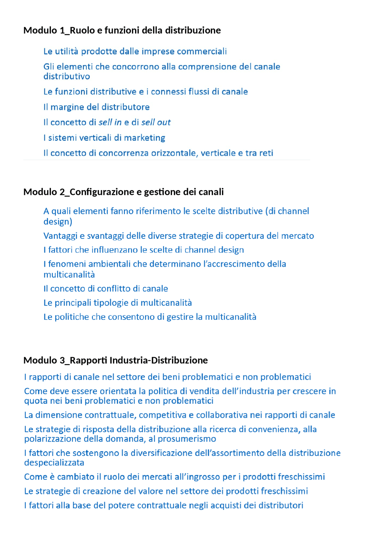 Domande Di Marketing Distributivo Docsity