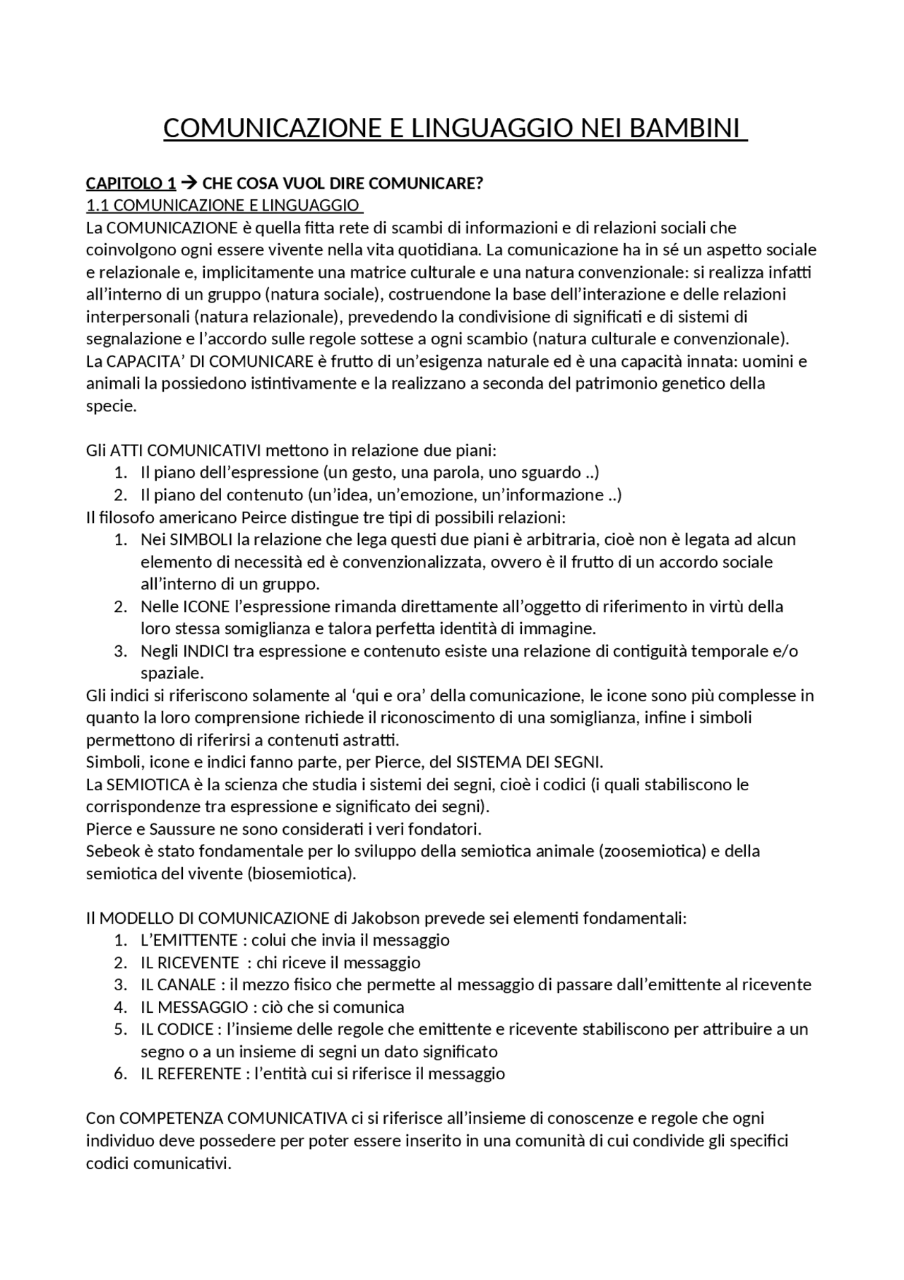 Comunicazione E Linguaggio Nei Bambini Docsity