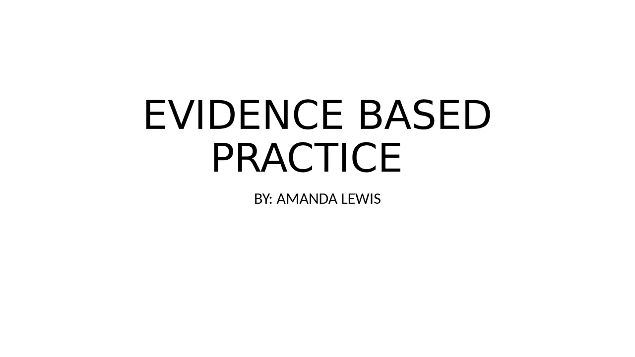 Epidemiology In Evidence Based Practice Exams Statistics Docsity