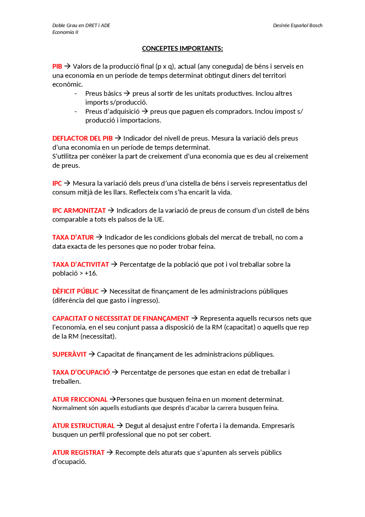 Apunts Conceptes Economia Ii Docsity