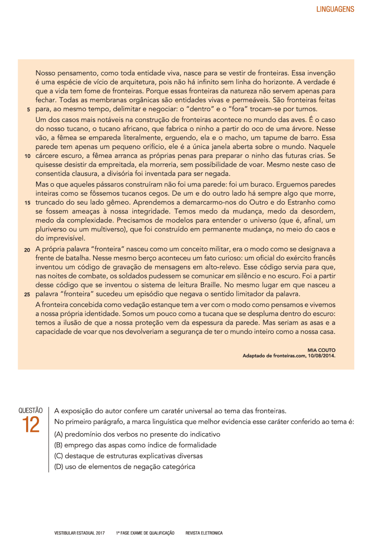 Prova Da Uerj 20172 Texto Cobrado Docsity