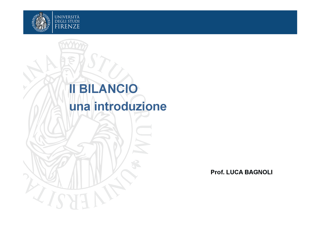 Introduzione Al Bilancio Docsity