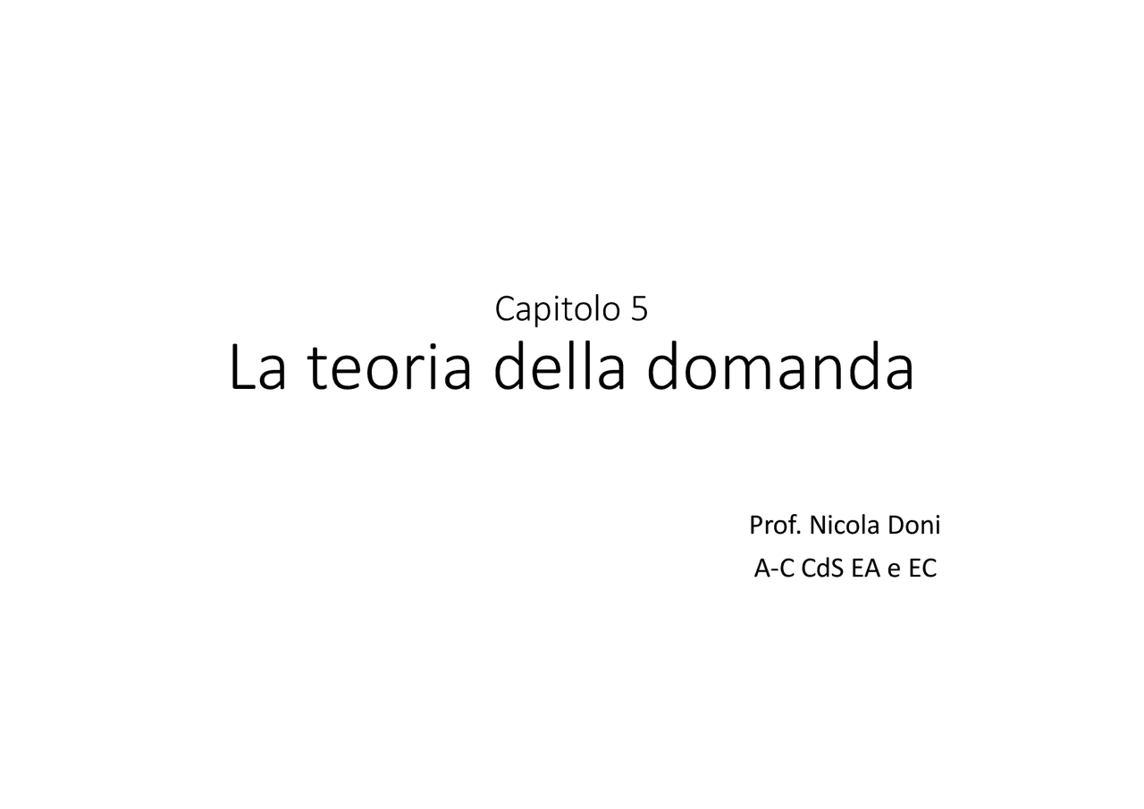 Slide Capitolo 5a Besanko Docsity