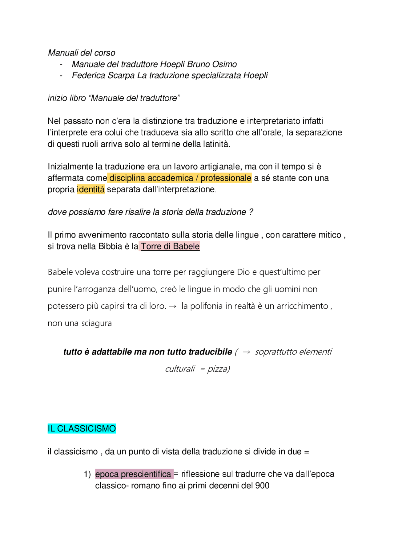 Teoria E Storia Della Traduzione Docsity