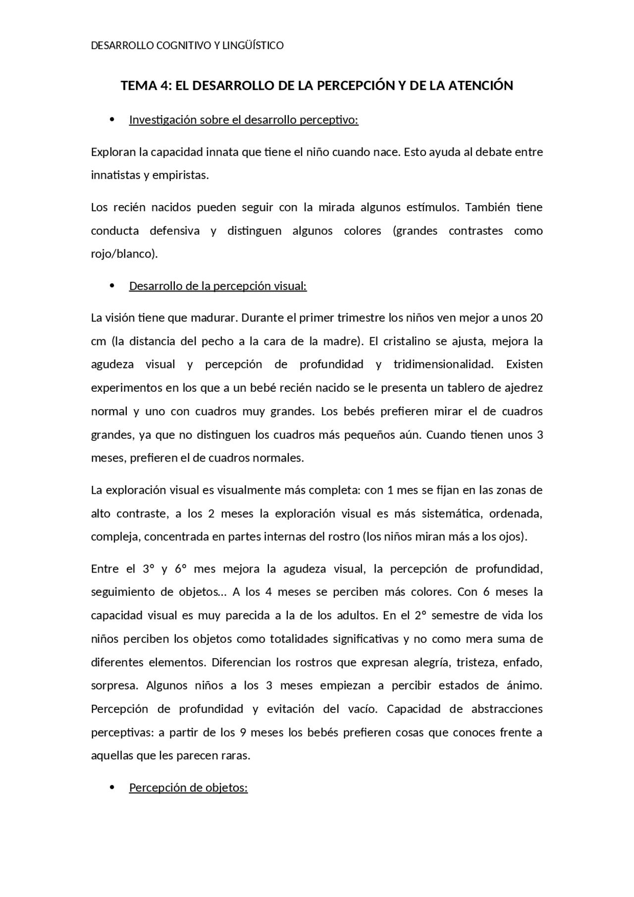 Tema 4 De La Asignatura Desarrollo Cognitivo Y Lingüístico Docsity